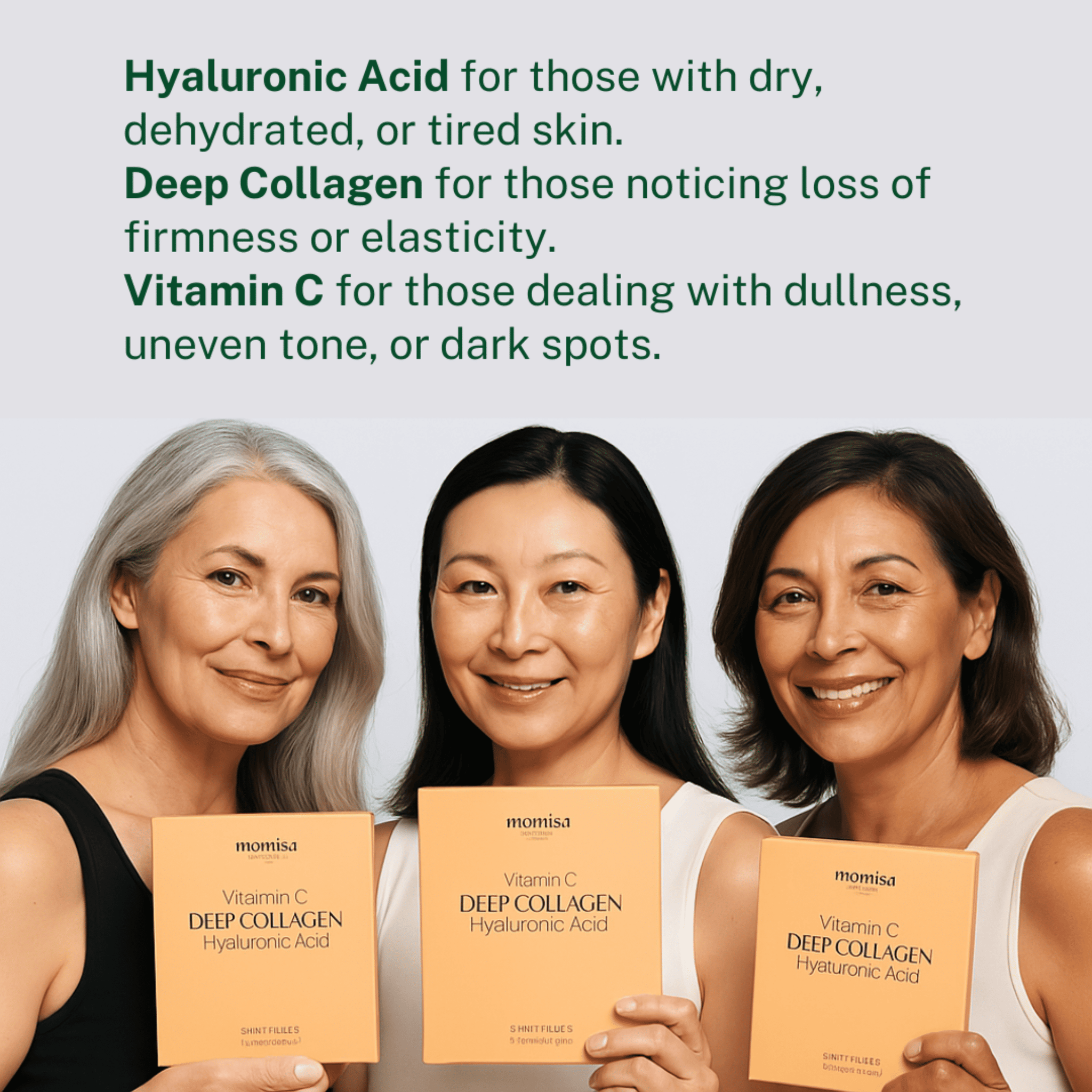 Momisa Glow Box: Deep Collagen, Vitamin C & Hyaluronic Acid Masks Set