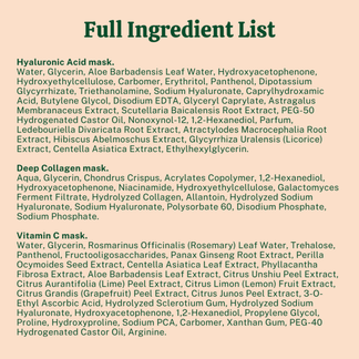 Momisa Glow Box: Deep Collagen, Vitamin C & Hyaluronic Acid Masks Set